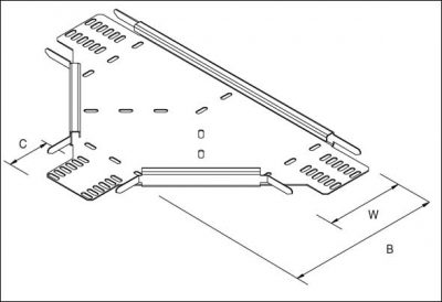 Unistrut TUMT Medium Duty Cable Tray Flat Equal Tees